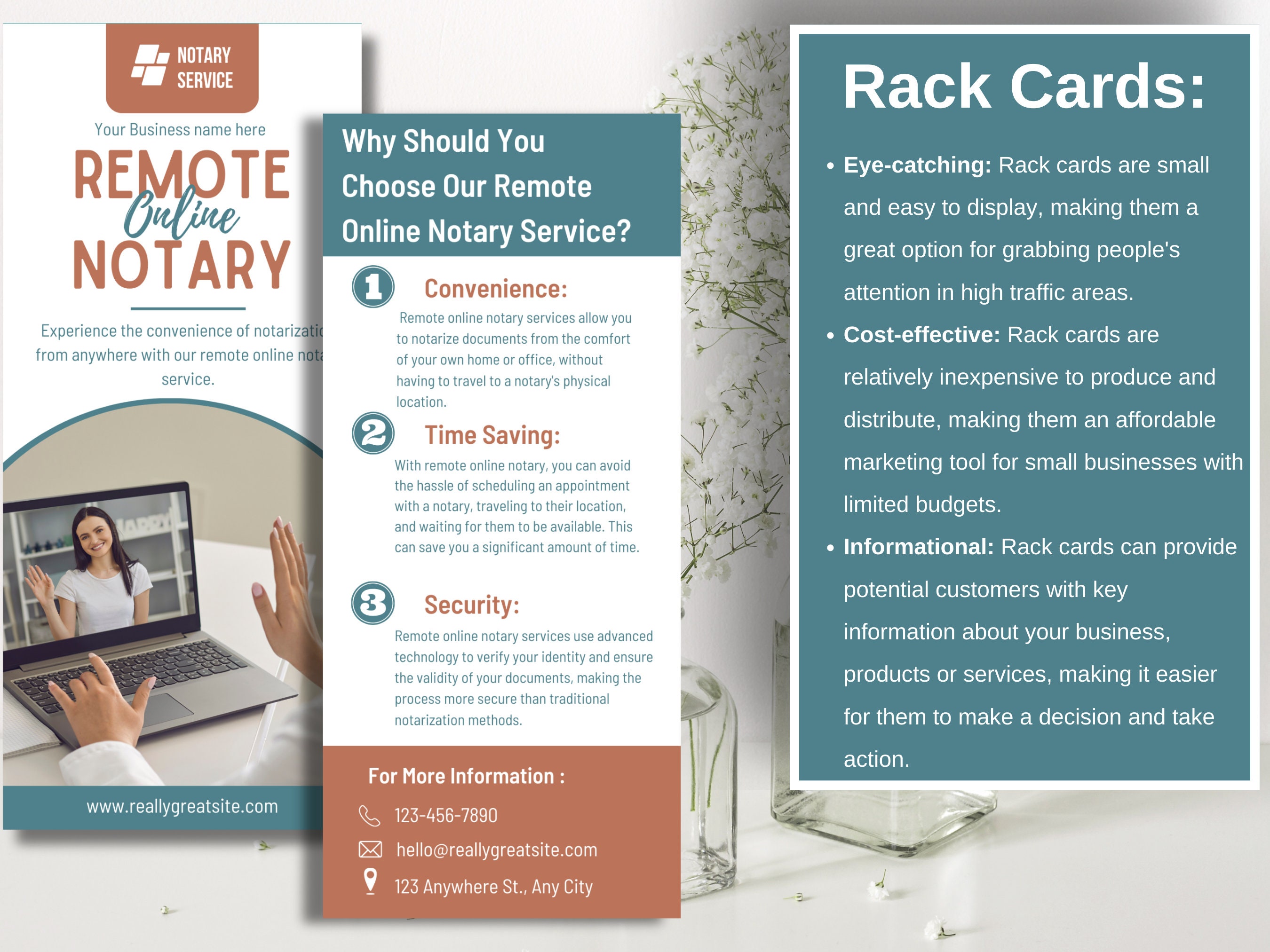Notary Public Rack Card Template Multipurpose Mobile Notary Brochure Easy Marketing for Loan ...