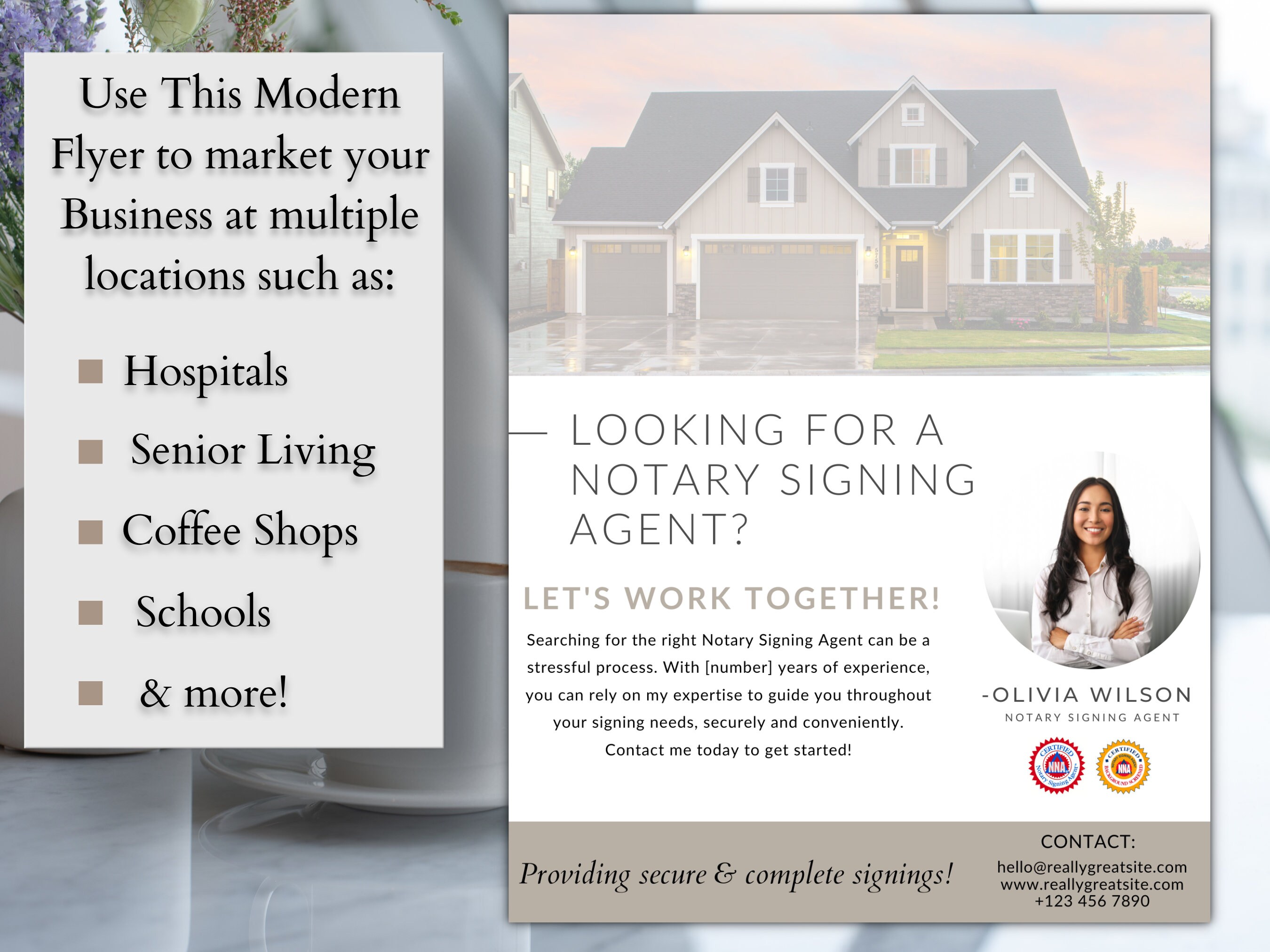 Notary Public Marketing Flyer Template: Canva Editable (instant ...