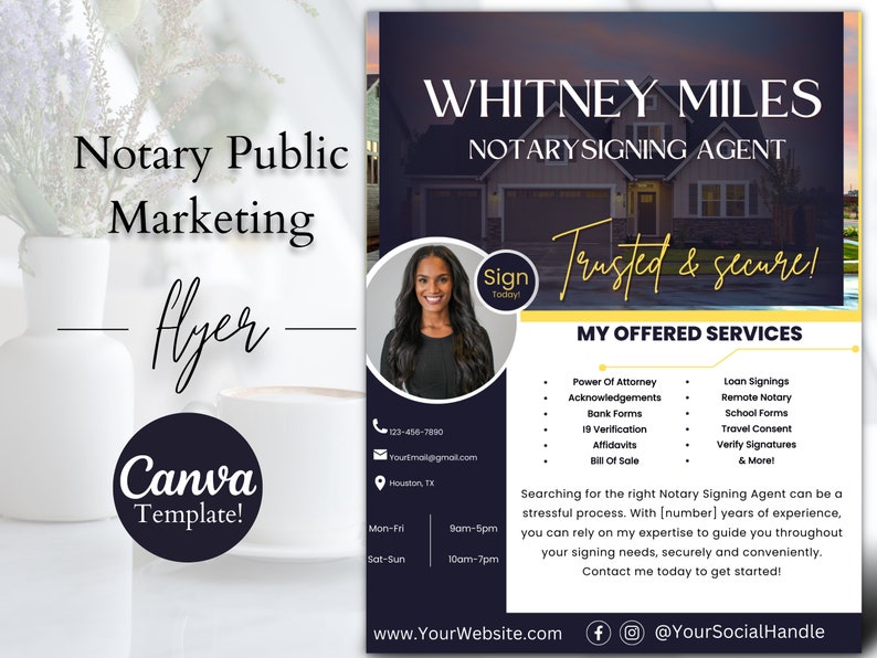 Notary Public Marketing Flyer Template: Canva Design (instant Download ...