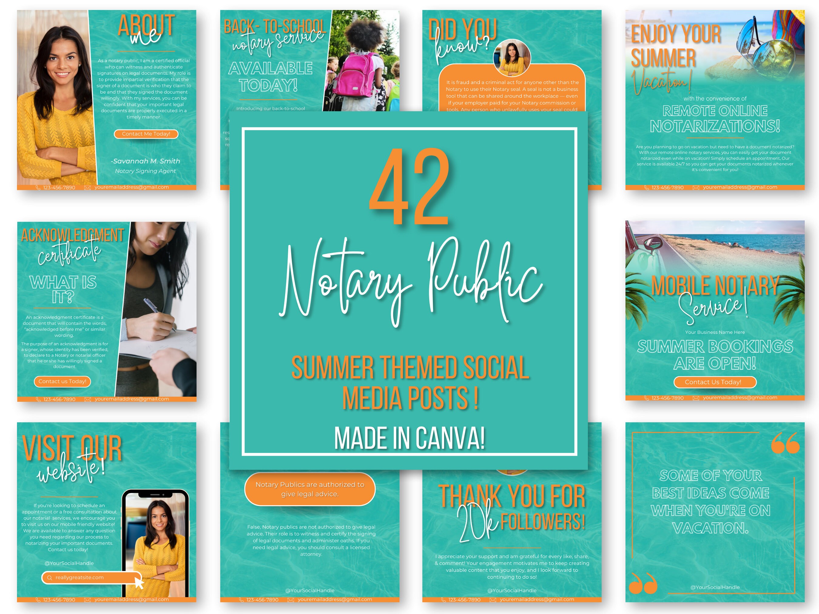 Notary Public Social Media Posts Engaging Mobile Notary Summer Content ...