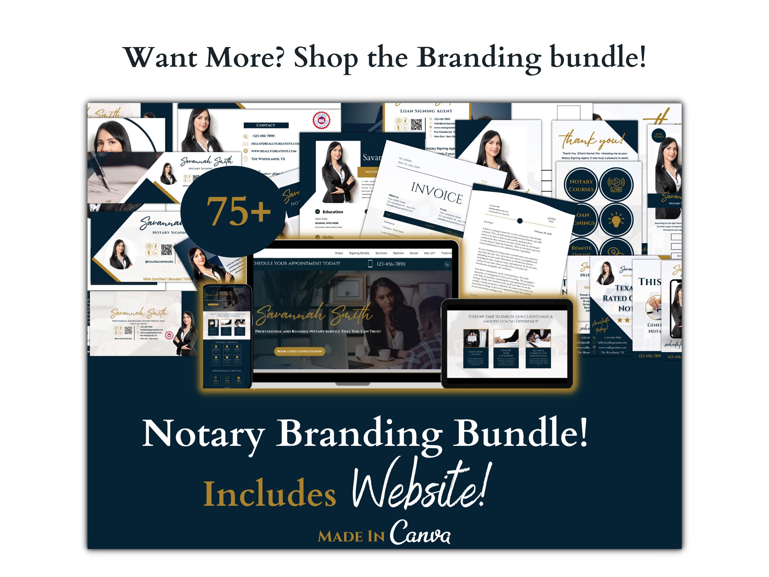 Notary Public Website Template: Professional Canva Design (digital ...