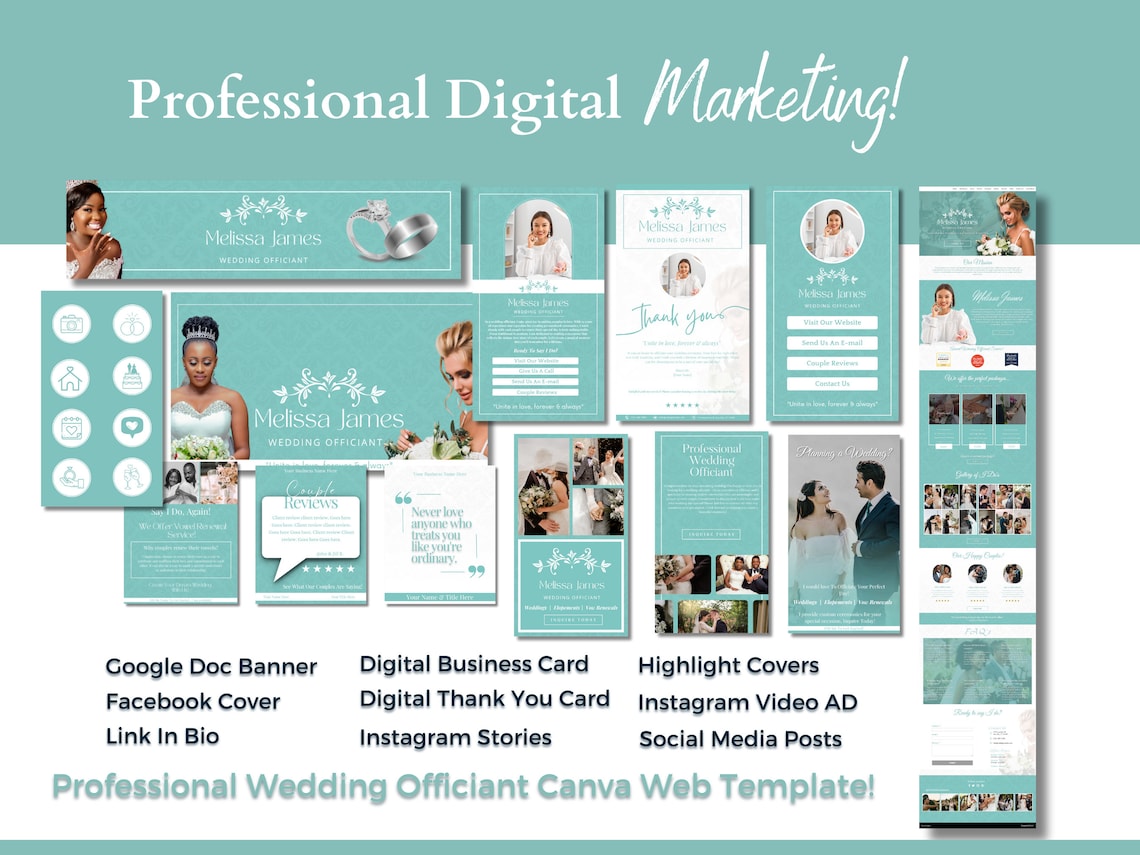 Wedding Officiant Marketing Bundle Includes Wedding Celebrant Website ...