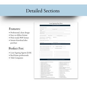 Notary Loan Signing Agent Prep Sheet: Checklist and Intake Form (canva ...