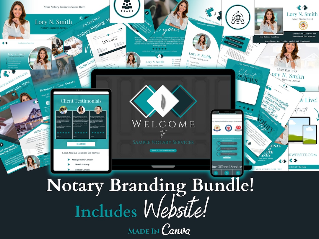 Notary Public Branding Bundle Includes Notary Signing Agent Website ...