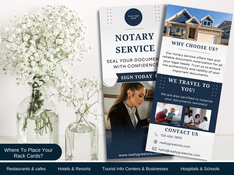 Notary Public Rack Card Template: Mobile Notary Brochure (canva PDF) - Etsy