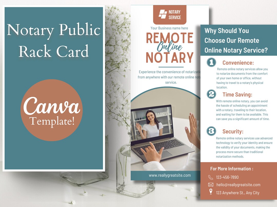 Notary Public Rack Card Template | Multipurpose Mobile Notary Brochure ...