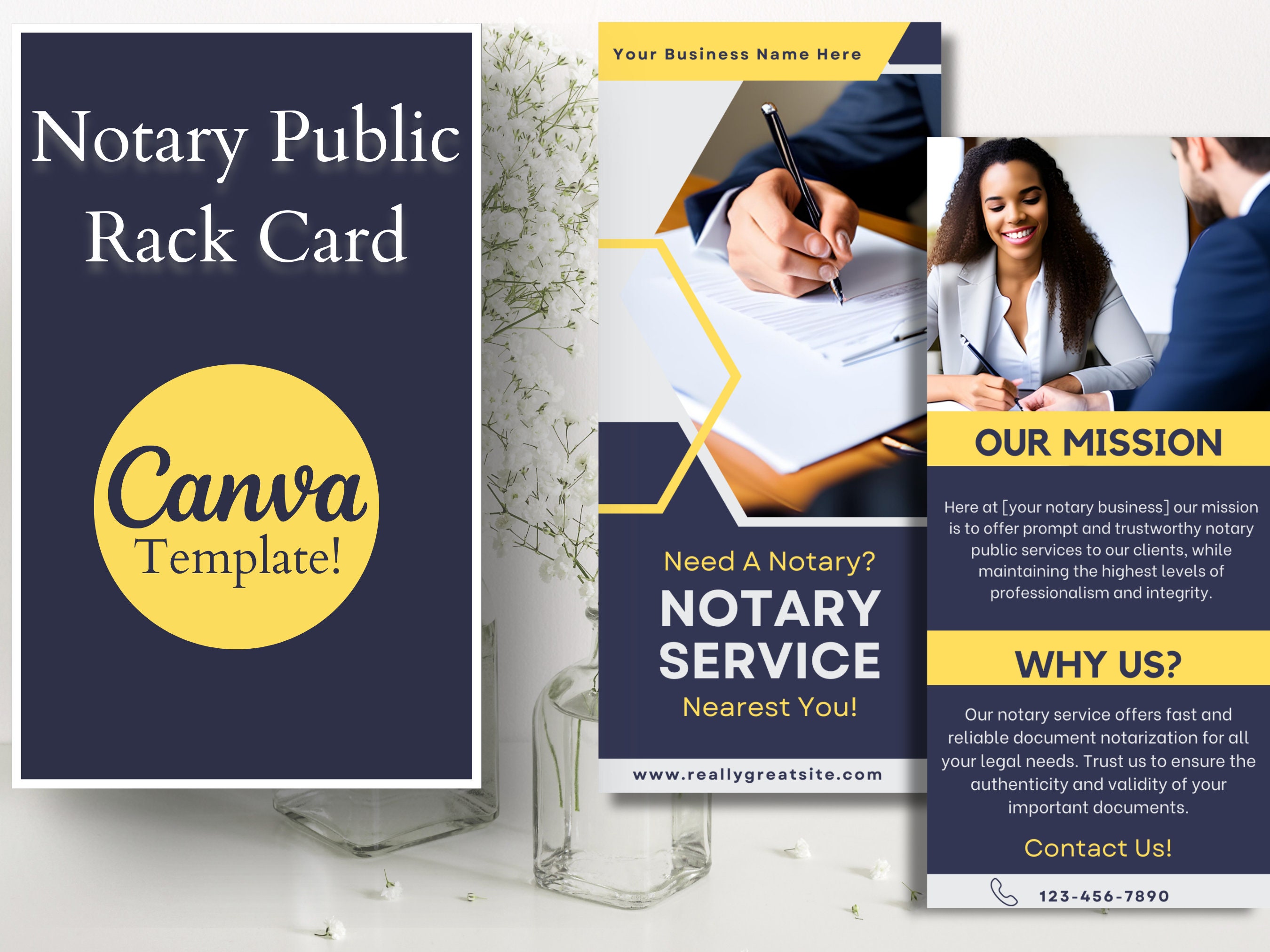 Notary Public Rack Card Template Multipurpose Mobile Notary Brochure ...