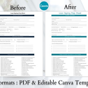 Notary Loan Signing Agent Prep Sheet Notary Signing Agent Checklist ...