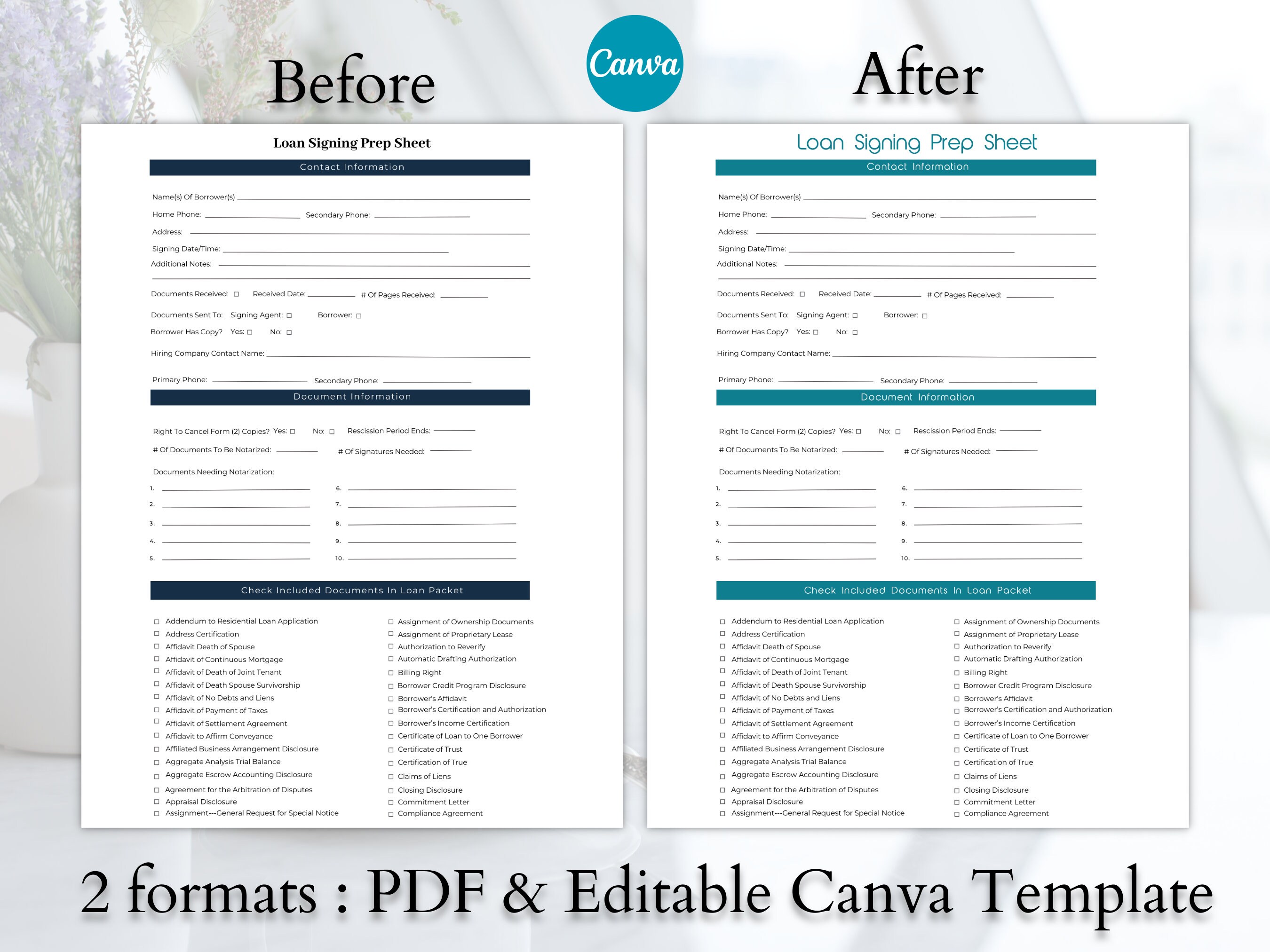 Notary Loan Signing Agent Prep Sheet Notary Signing Agent Checklist ...