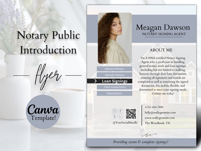 Notary Public Marketing Flyer Template: Canva Design (instant Download ...