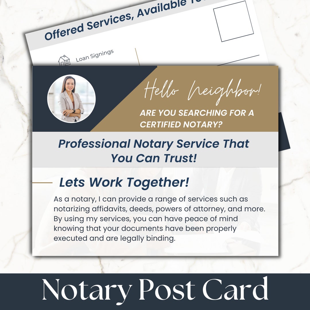 Notary Public Post Card | Certified Notary Signing Agent | Notary ...