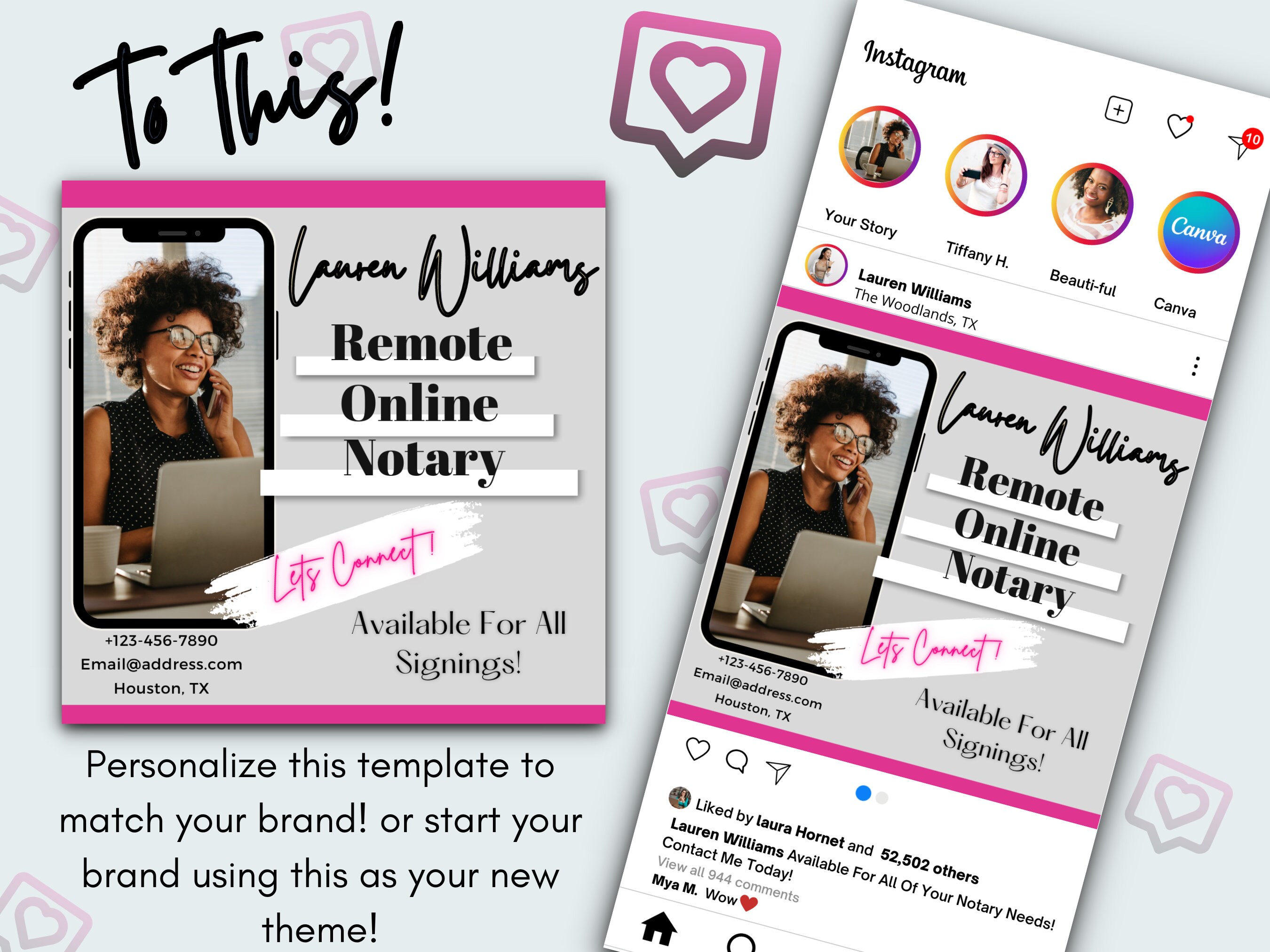 Notary Signing Agent Digital Flyer Social Media Marketing Editable ...