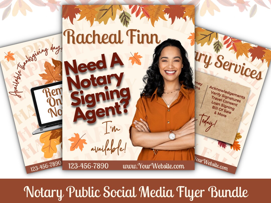 Certified Notary Public Digital Flyer Bundle | Engaging Social Media ...