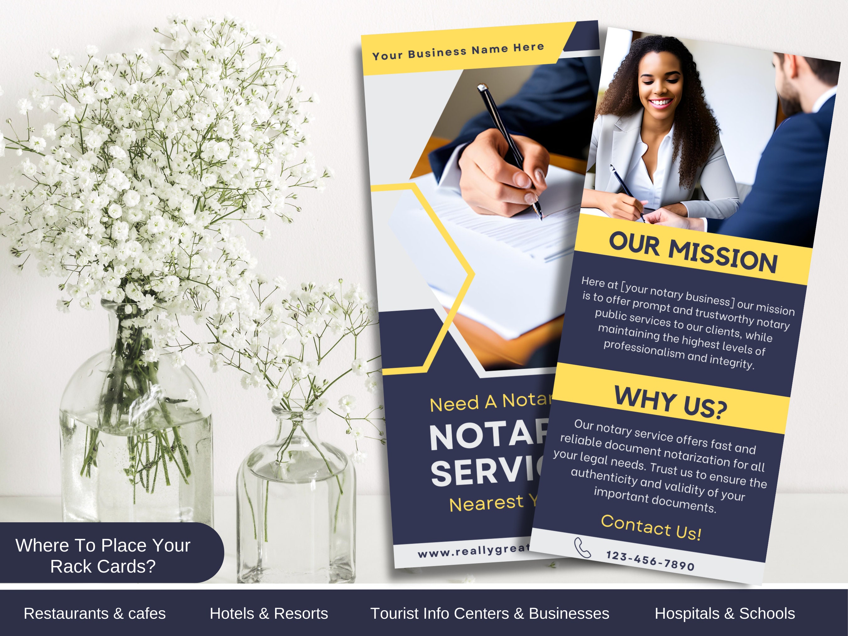 Notary Public Rack Card Template Multipurpose Mobile Notary Brochure ...
