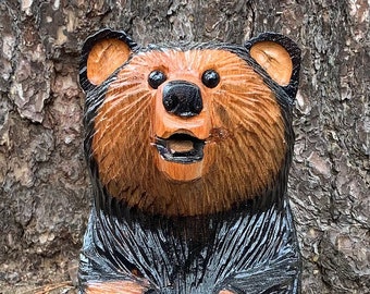 Wood Carved Log Bear Chainsaw Art Large - Etsy
