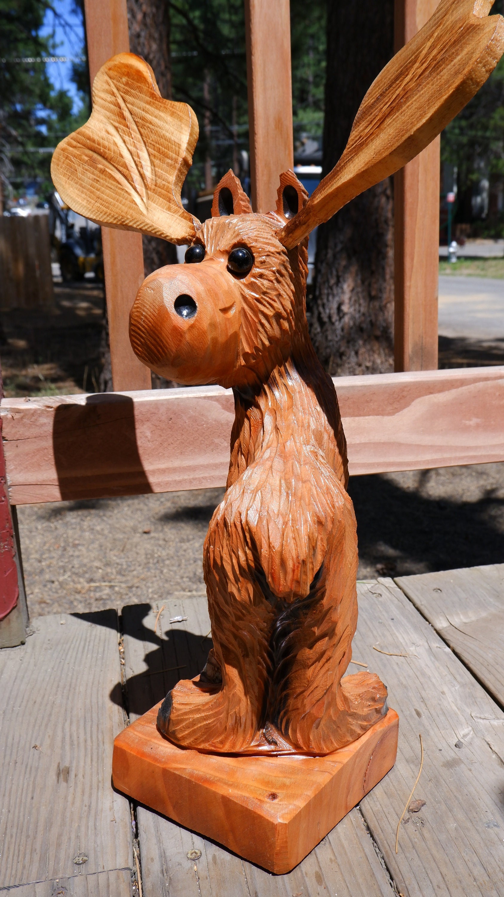 Wood Carved Booty Moose Chainsaw Art - Etsy