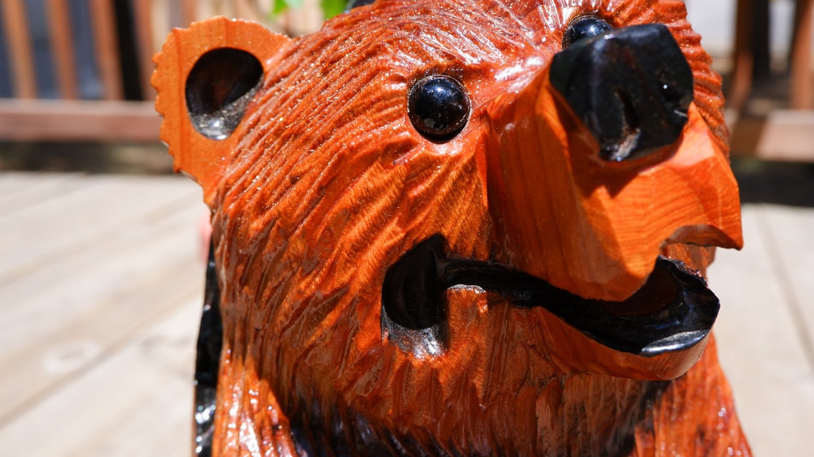 Wood Carved Log Bear Chainsaw Art Large - Etsy