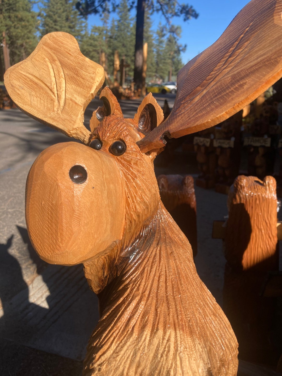 Large Wood Carved Booty Moose Chainsaw Art - Etsy