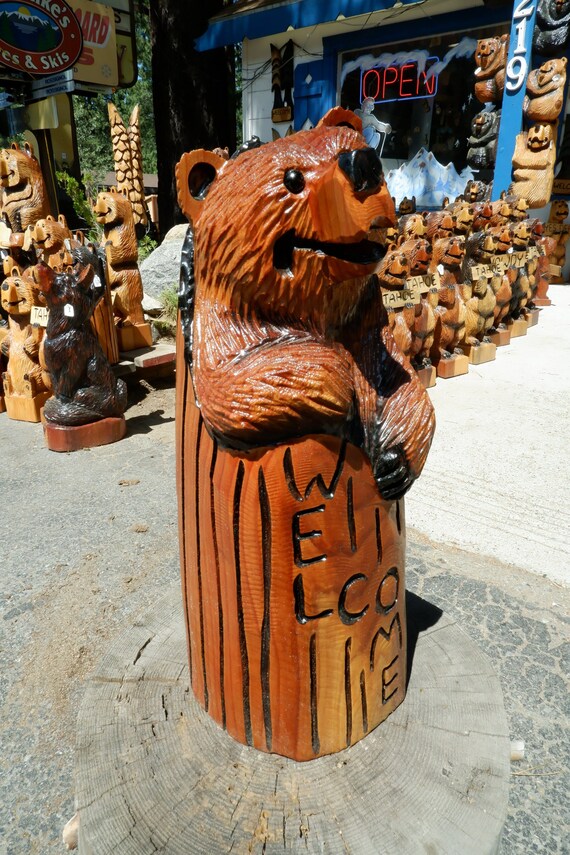 Wood Carved Log Bear Chainsaw Art Large - Etsy