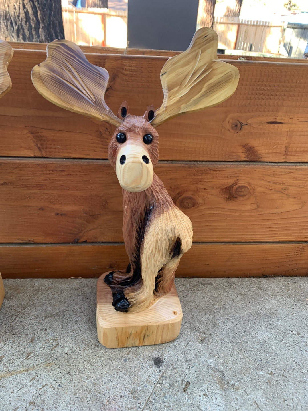 Wood Carved Booty Moose Chainsaw Art - Etsy