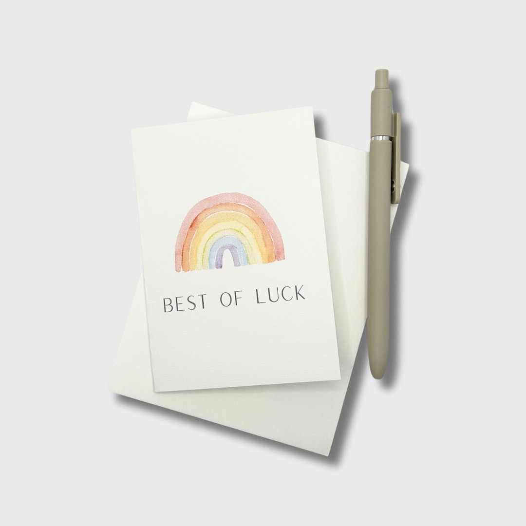 Best of Luck Rainbow Greeting Card - Etsy