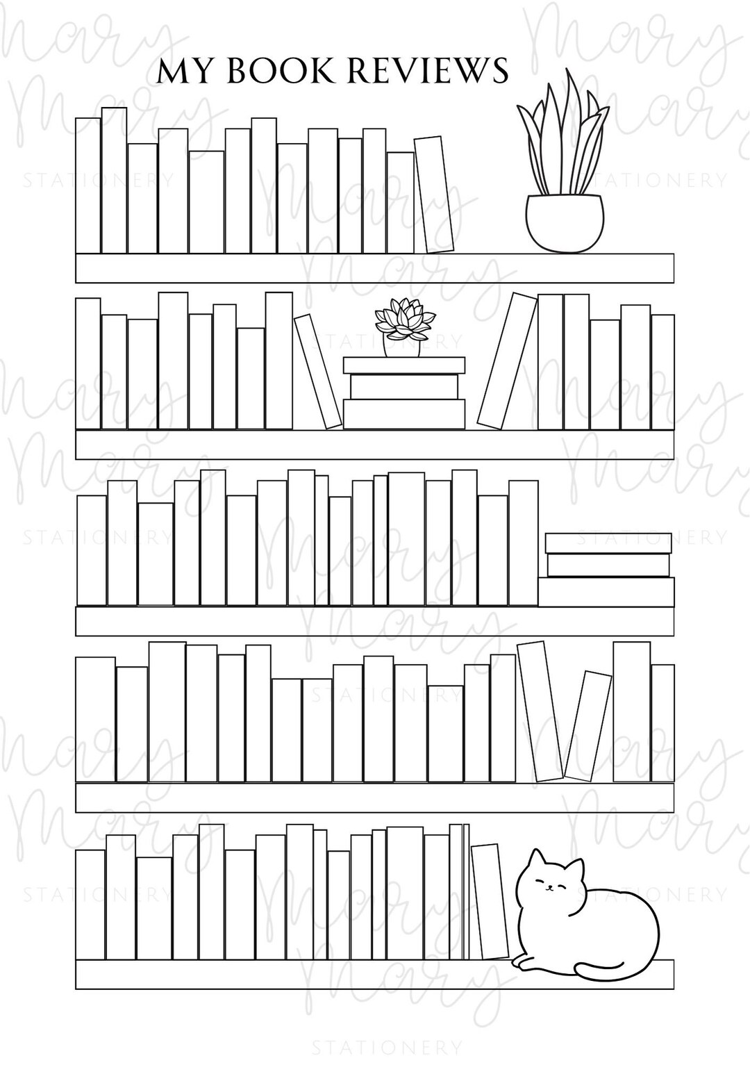 Digital Book Review Tracking Printable Planner Pages - Etsy