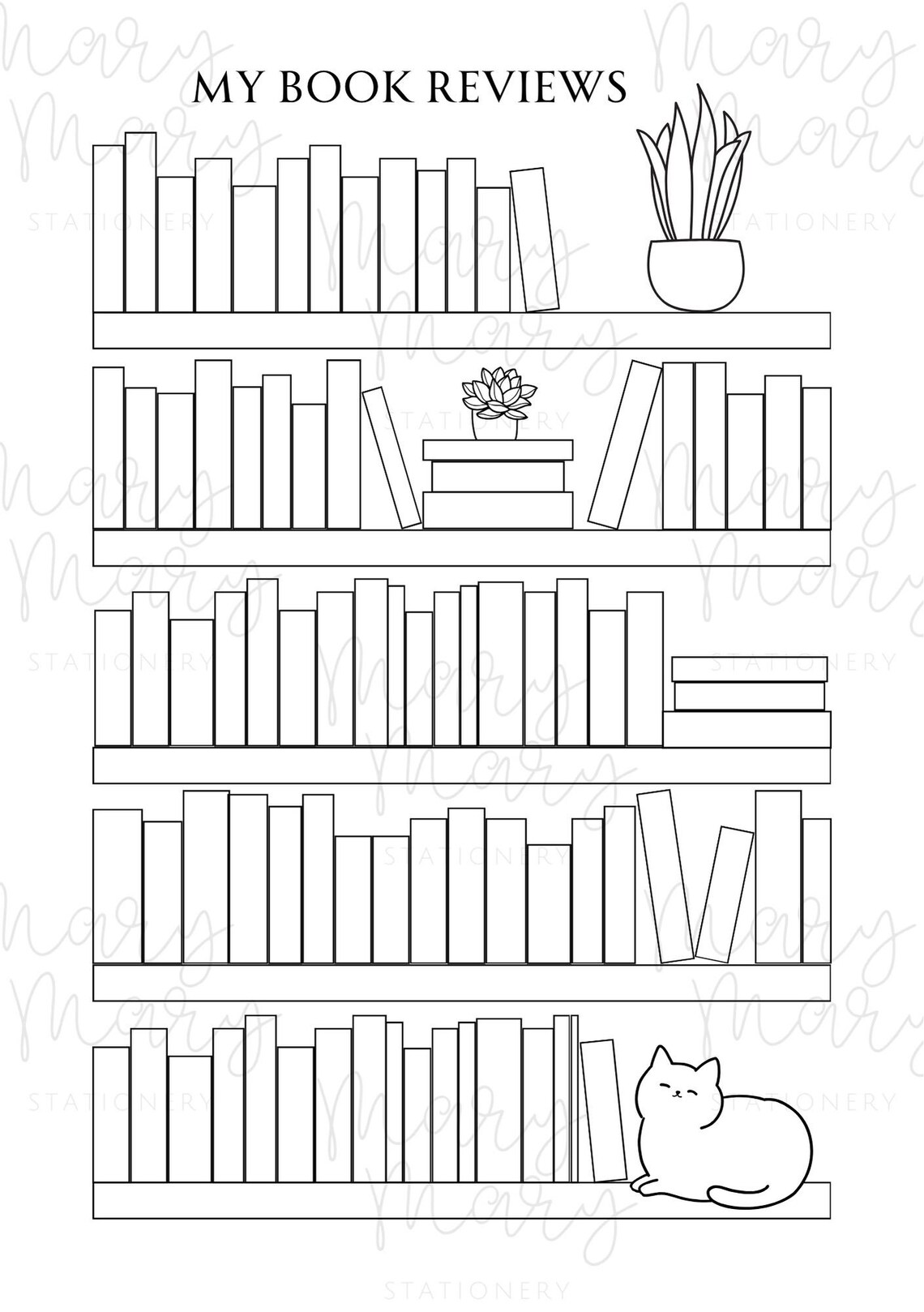Digital Book Review Tracking Printable Planner Pages - Etsy