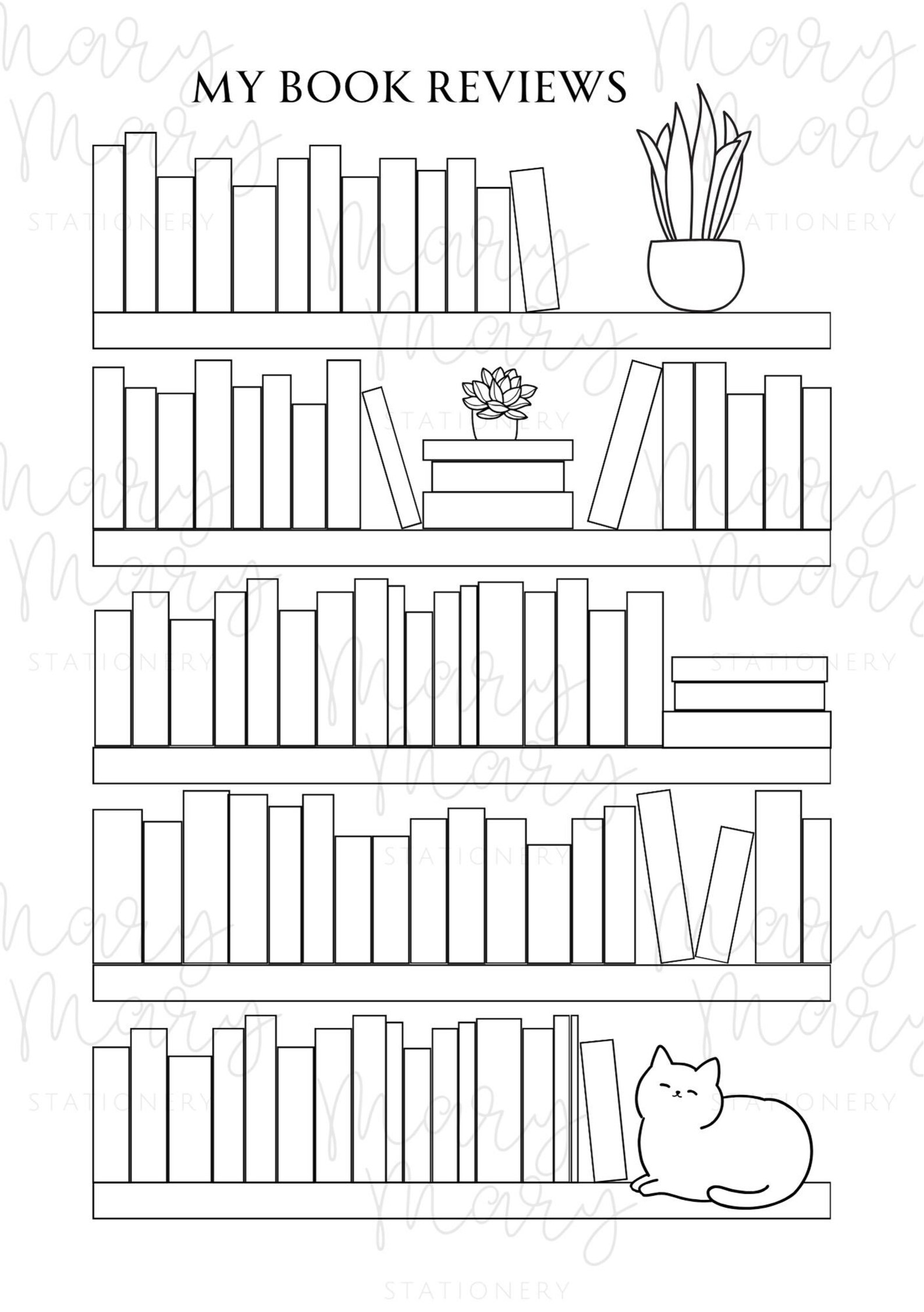 Digital Book Review Tracking Printable Planner Pages - Etsy