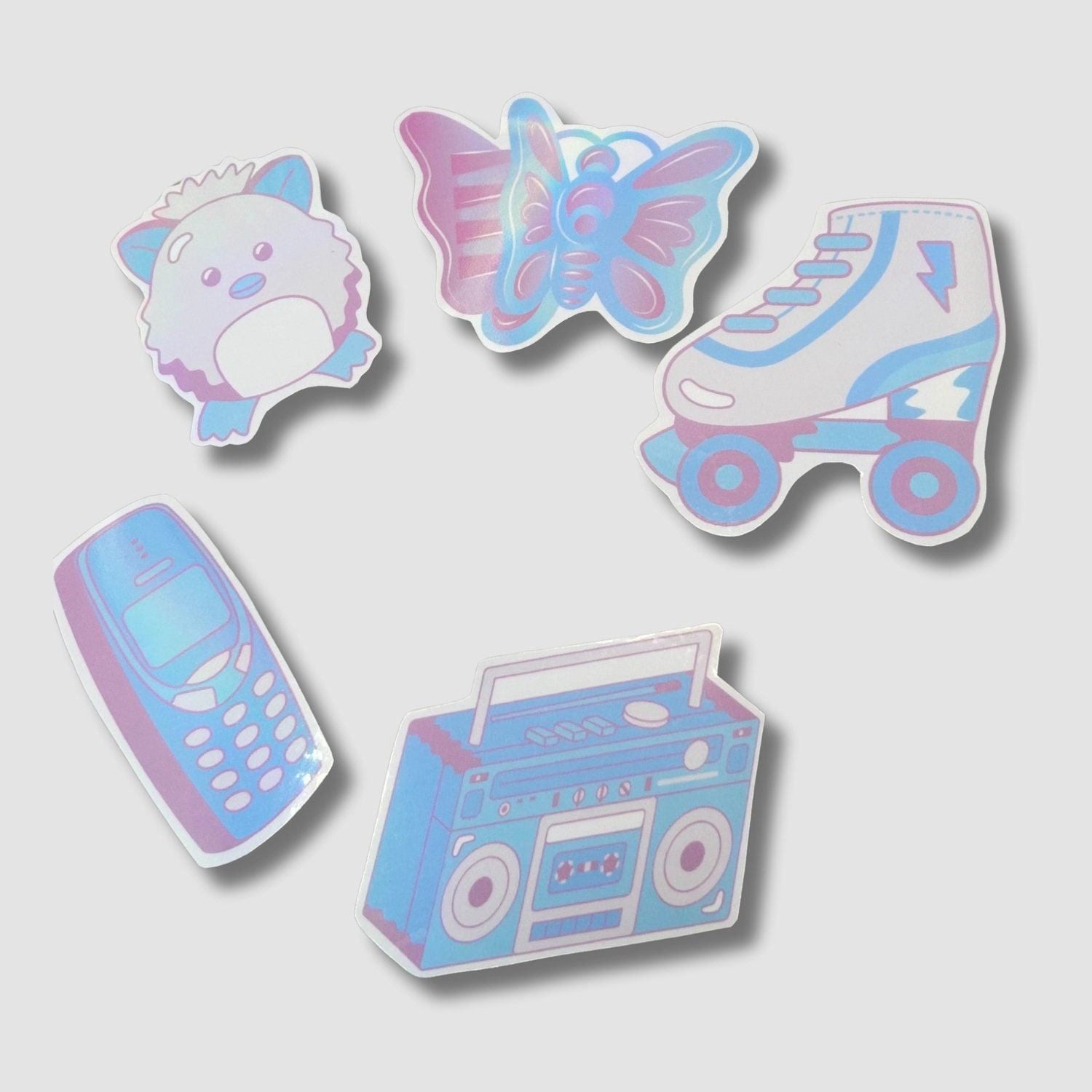 Holographic 90's Theme Sticker Pack - Etsy