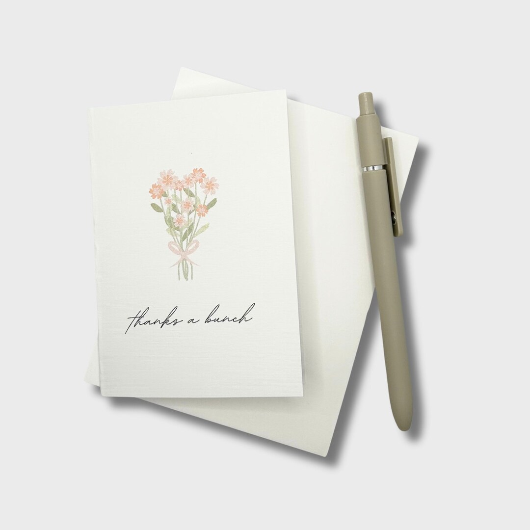 Thanks A Bunch of Flowers Thank You Card - Etsy