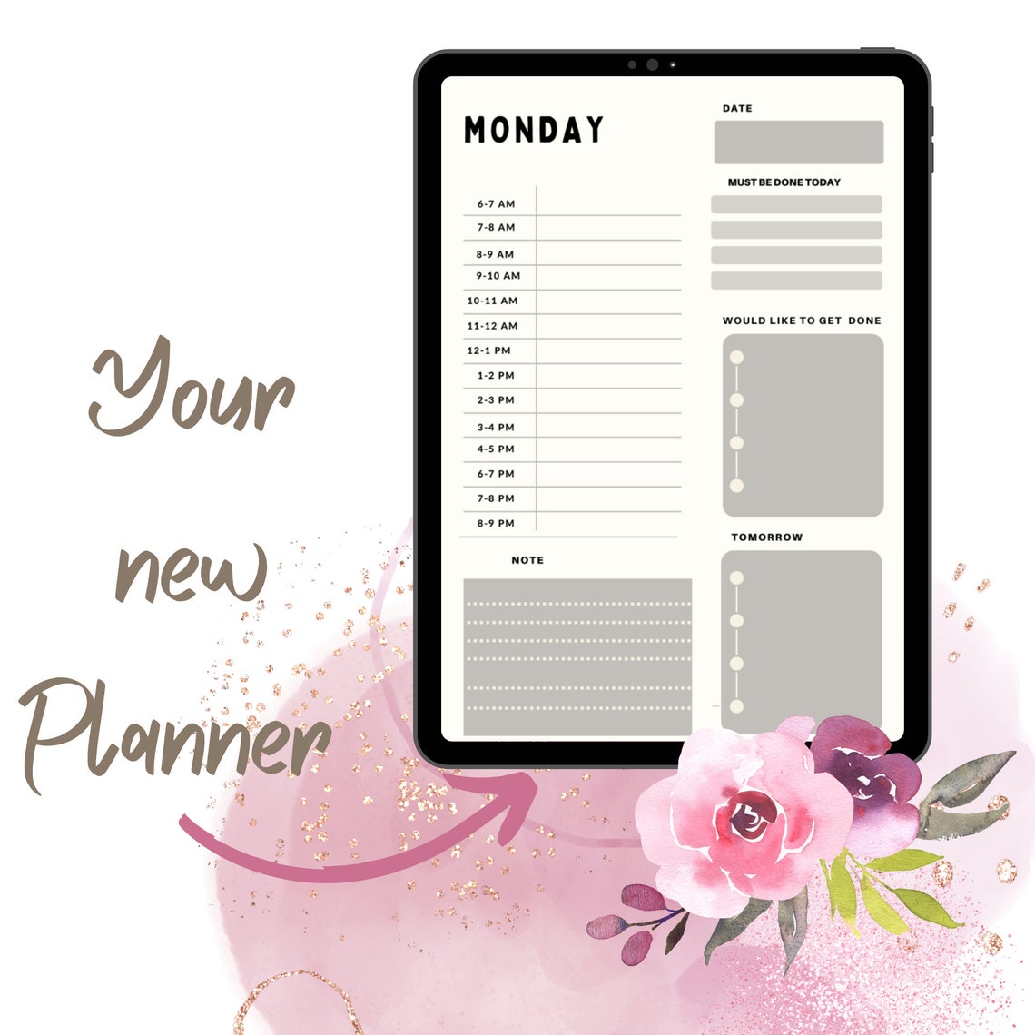 2022 Digital TIME Tracking Planner| Notability, Ipad, Tablet, MOBILE ...