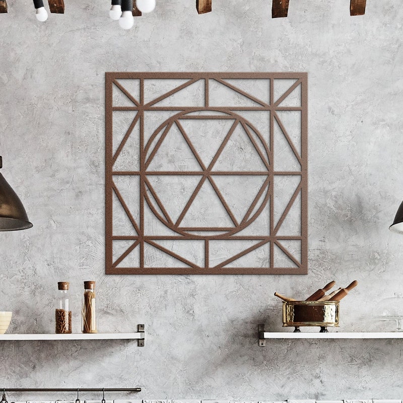 Geometric Metal Wall Art - Etsy