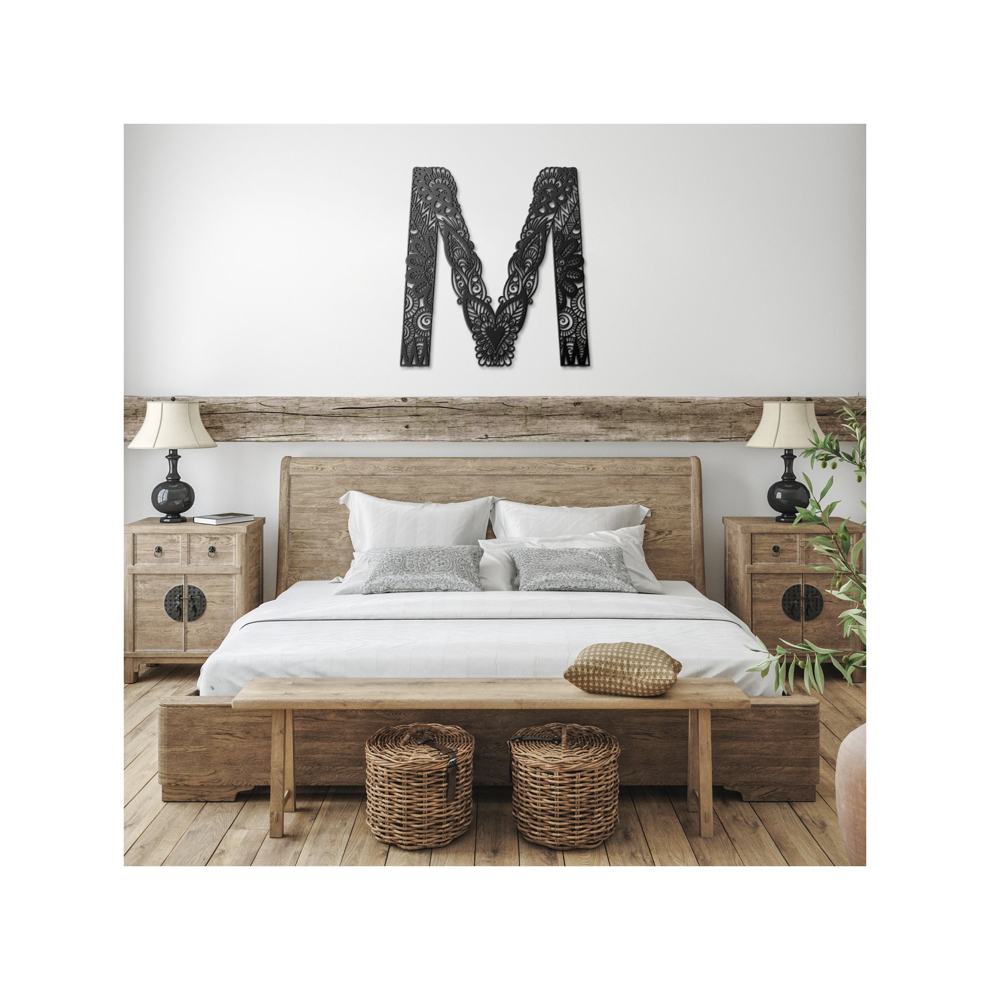 M Alphabet Monogram Metal Wall Art Deco Letter M Metal Art - Etsy