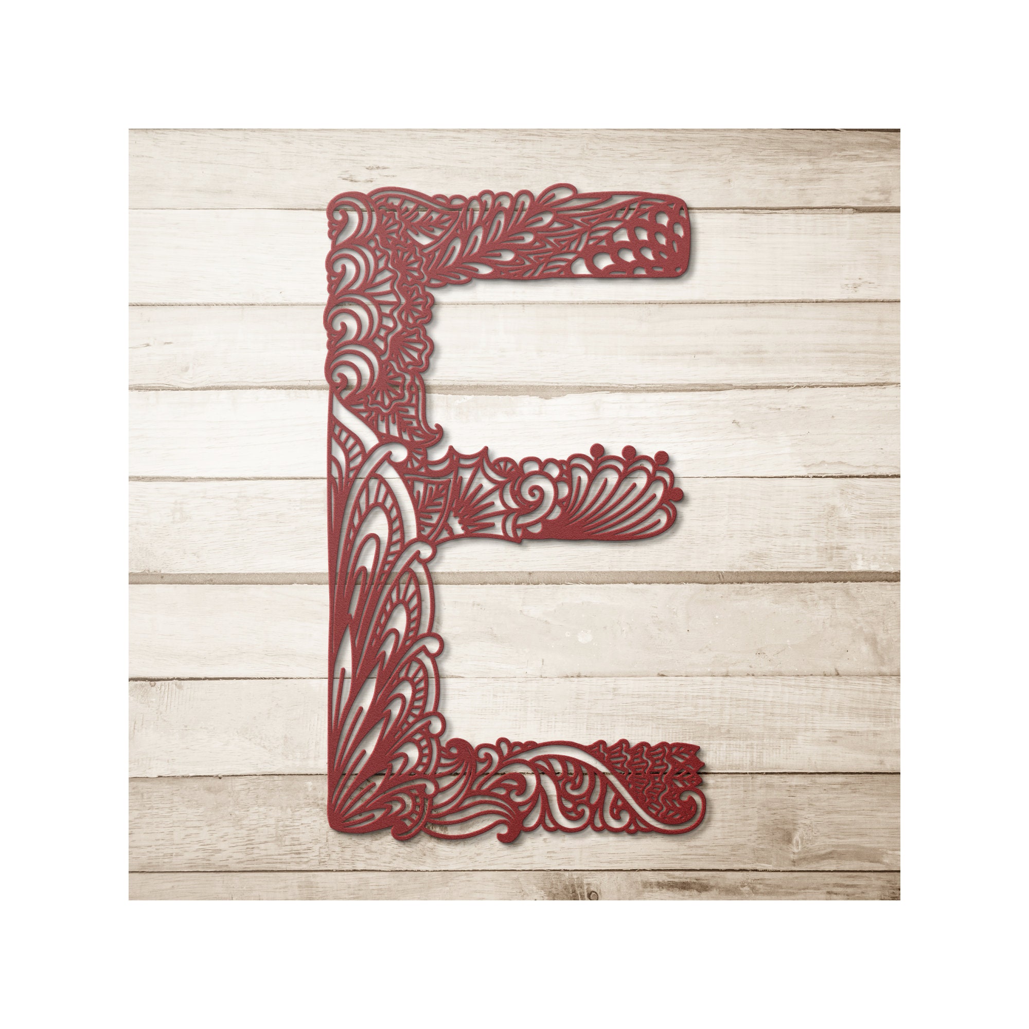 Letter E Monogram Metal Wall Art Deco, Alphabet E Art Print, Line Art ...