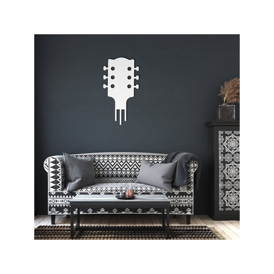 Guitar Metal Wall Art, Musical Instrument Metal Art Print, Music Lover ...