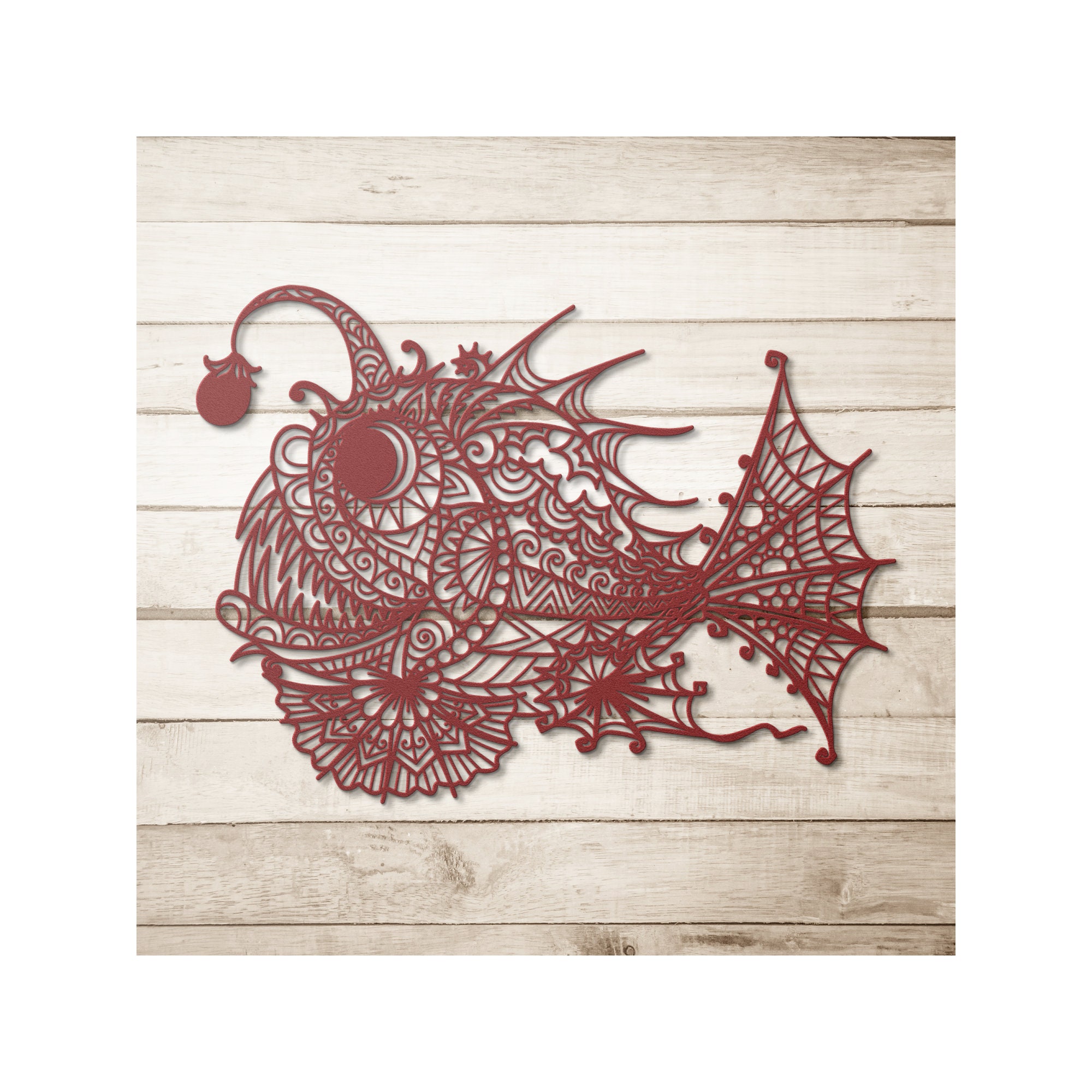 Angler Fish Metal Wall Art, Anglerfish Metal Signs, Deep Sea Fish ...