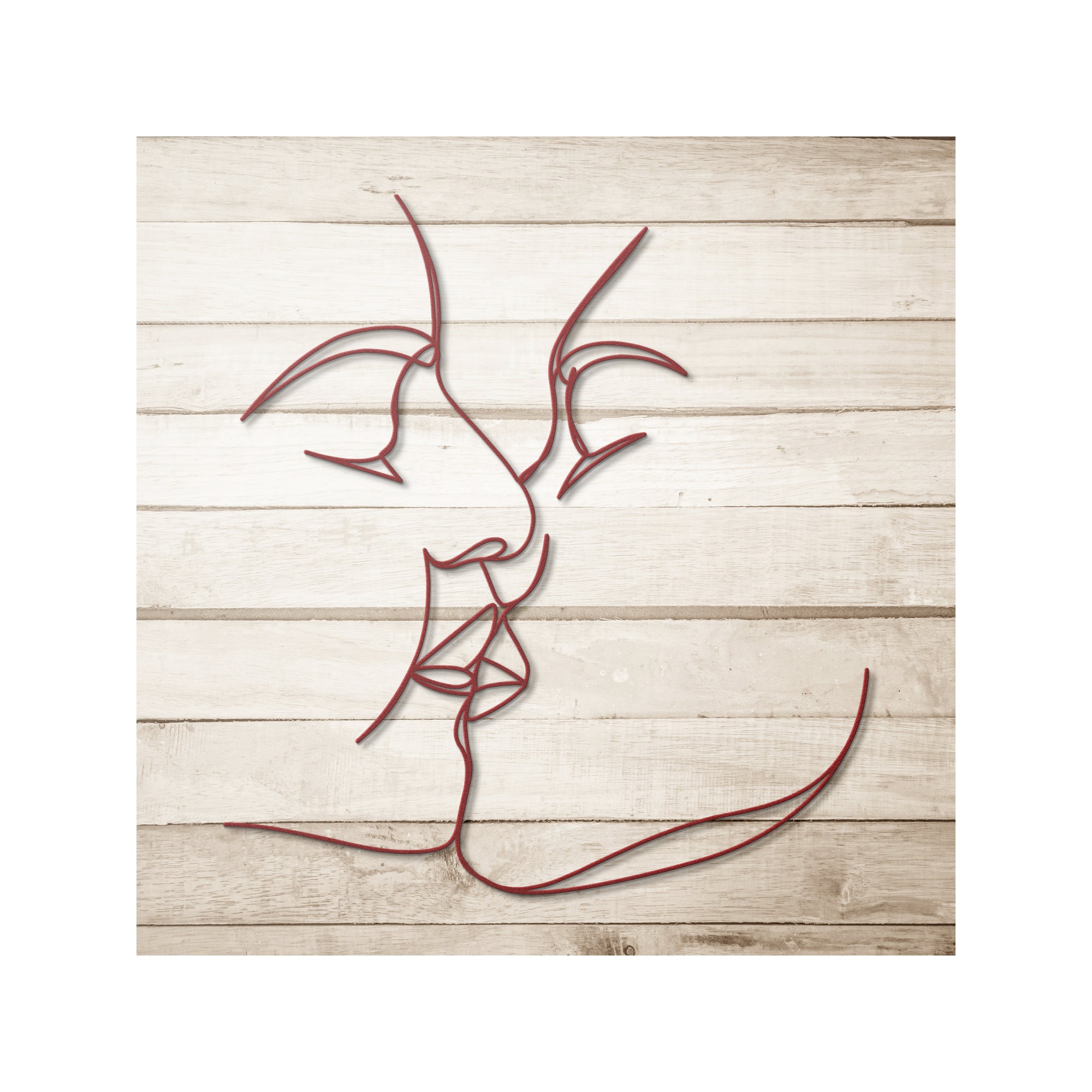 Romantic Couple Kissing Metal Wall Art Lovers Kiss Metal Sign Couple ...