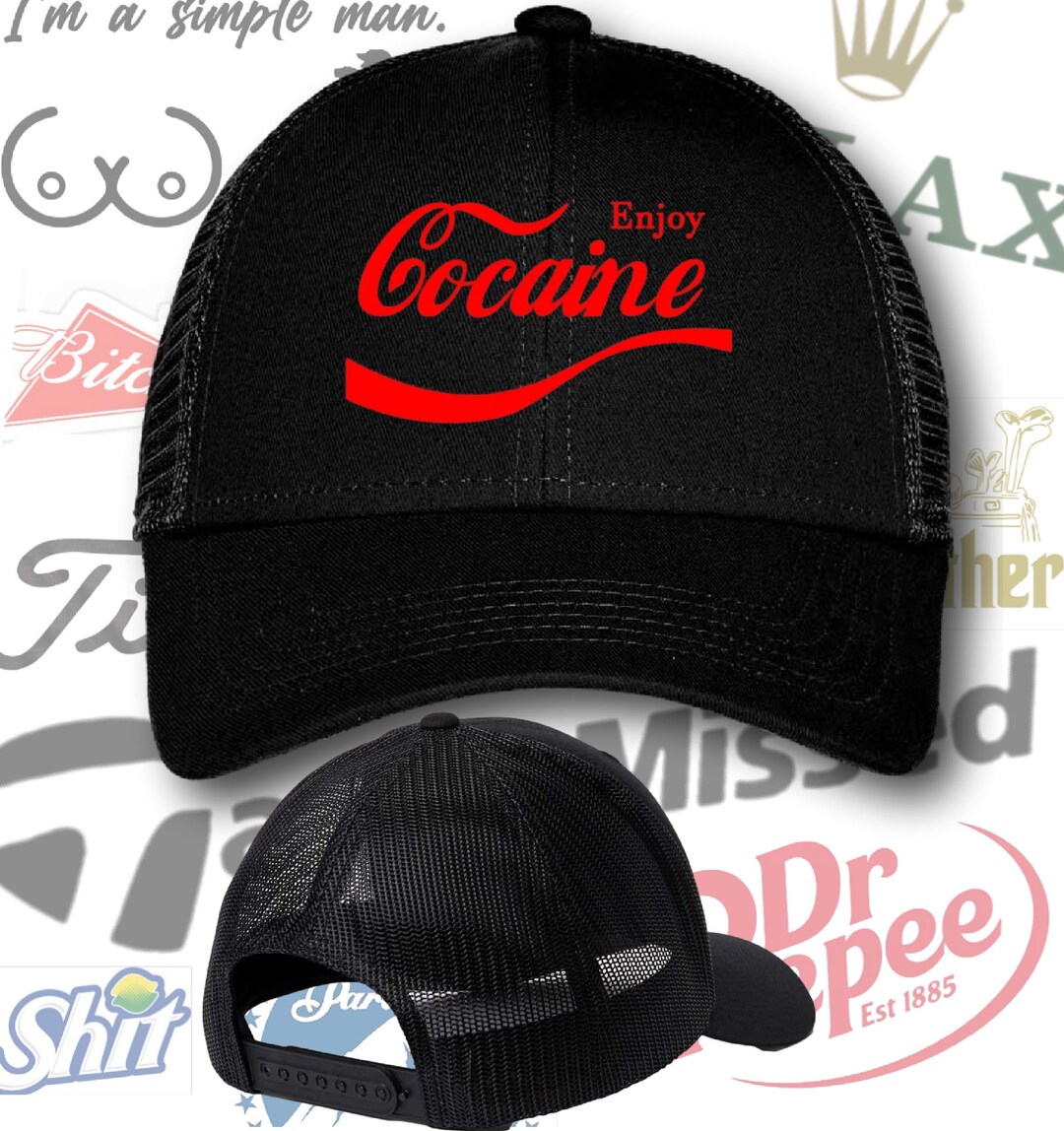 Coca Cola Logo Funny Hats Mesh Snapback Multiple Color - Etsy