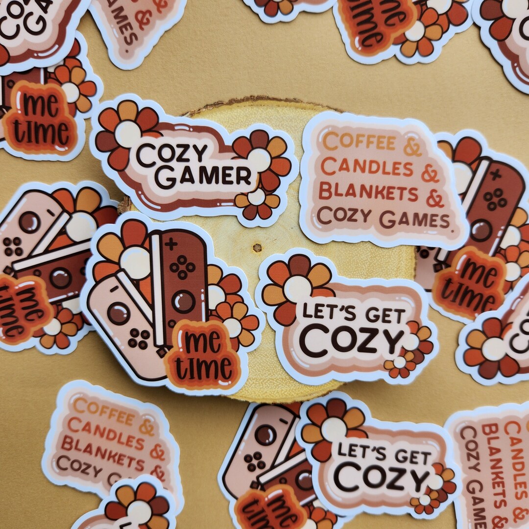 Cozy Gaming Sticker Pack: Waterproof Handmade Stickers - Etsy