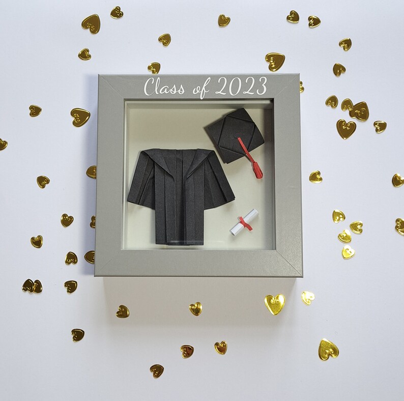 Graduation 3D Shadow Box Origami Cap, Gown and Scroll - Etsy