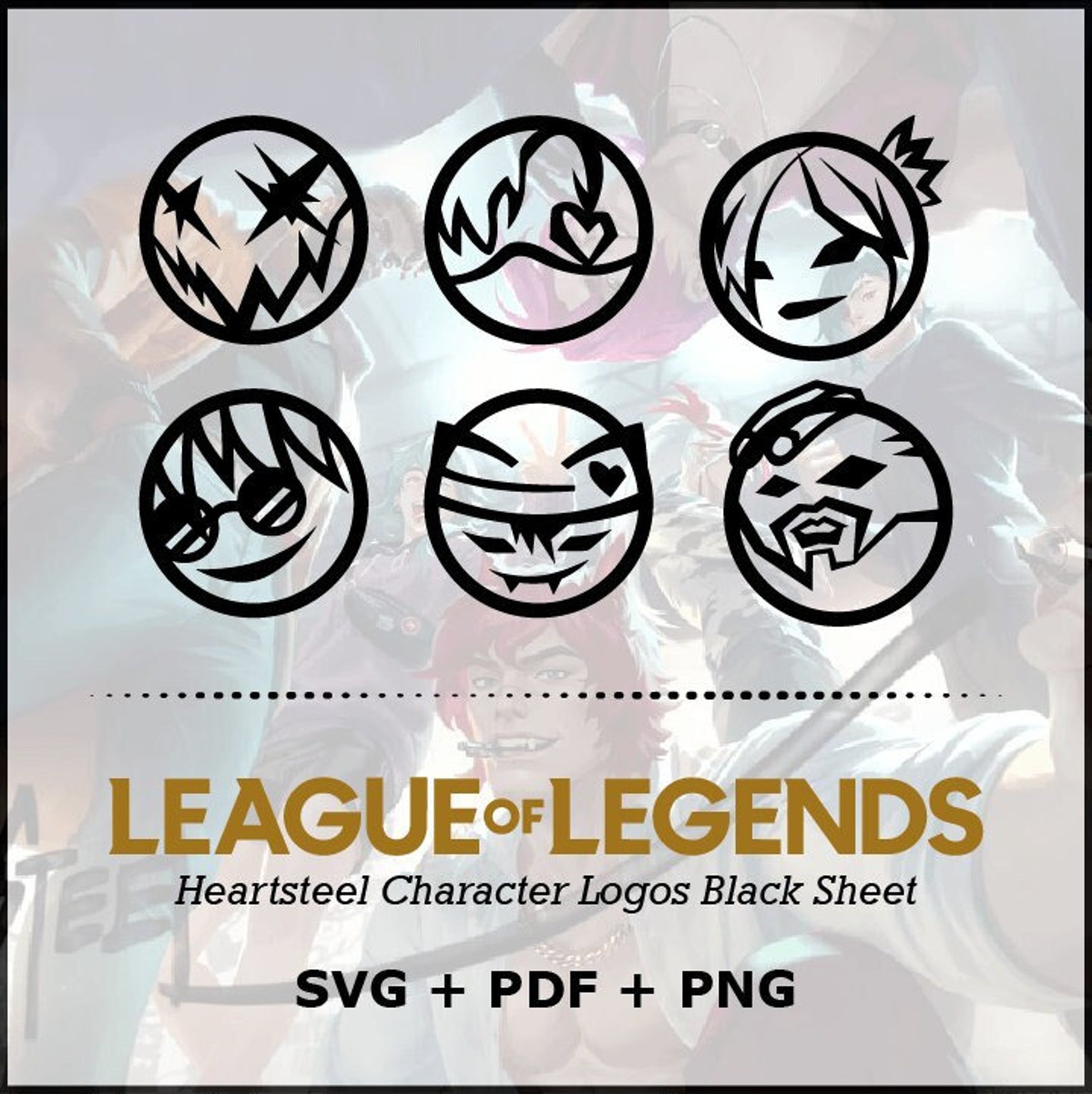 League of Legends Heartsteel - Character Logos Black Sheet - Download ...