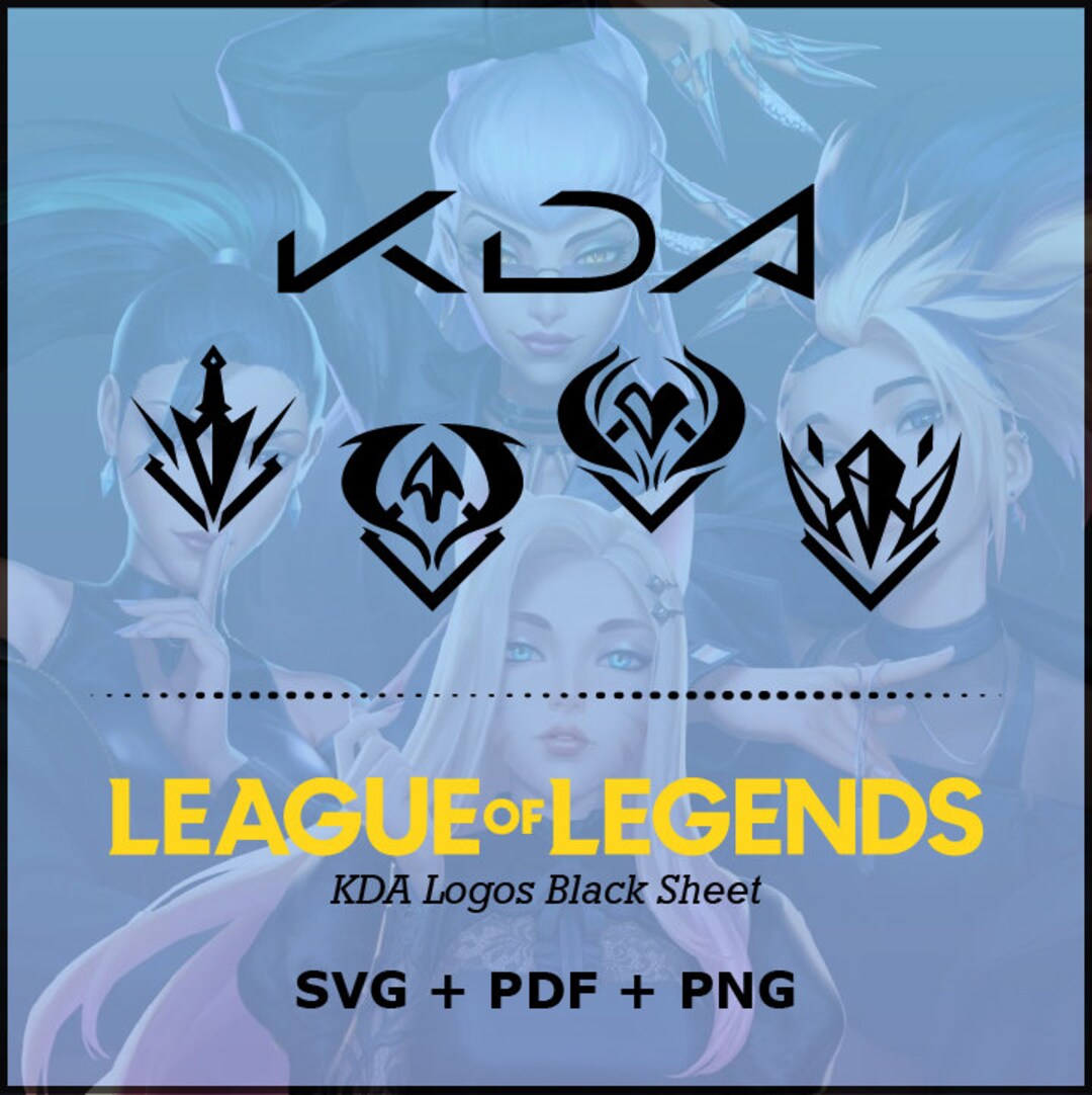 League of Legends K-pop KDA Logo Black Sheet Download Vector Logo - Etsy