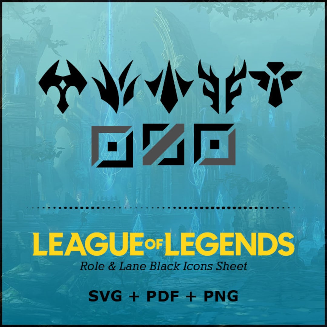 League of Legends Role & Lane Logo Black Sheet Download Vector Logo SVG ...