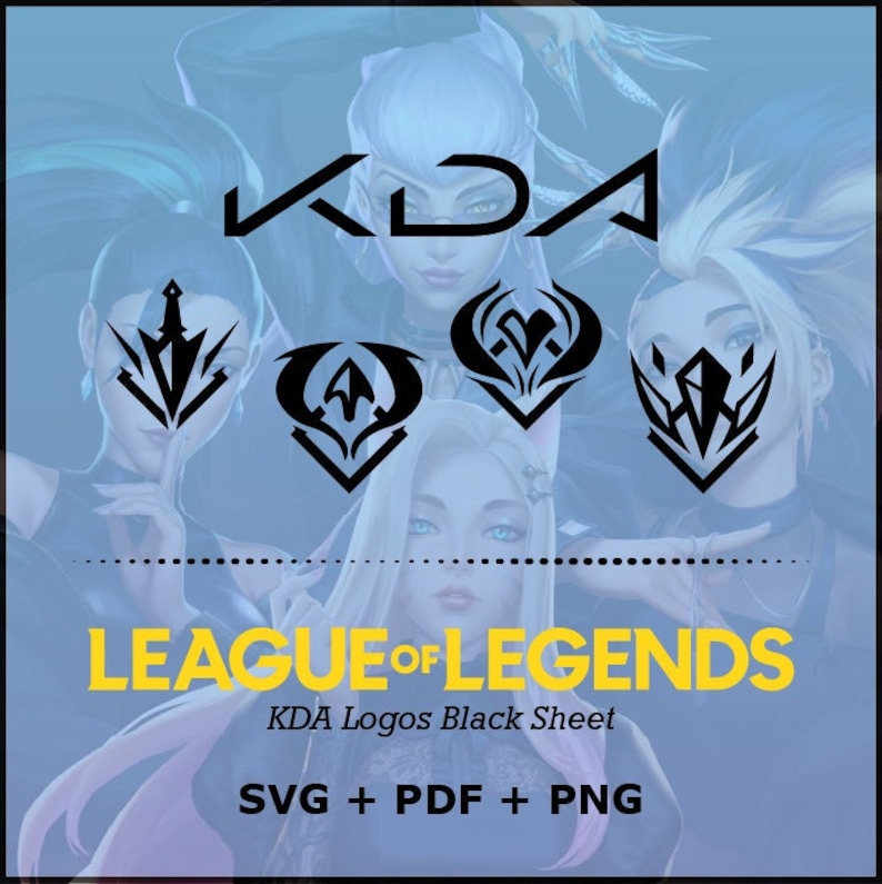 League of Legends K-pop KDA - Logo Black Sheet - Download Vector Logo - Etsy