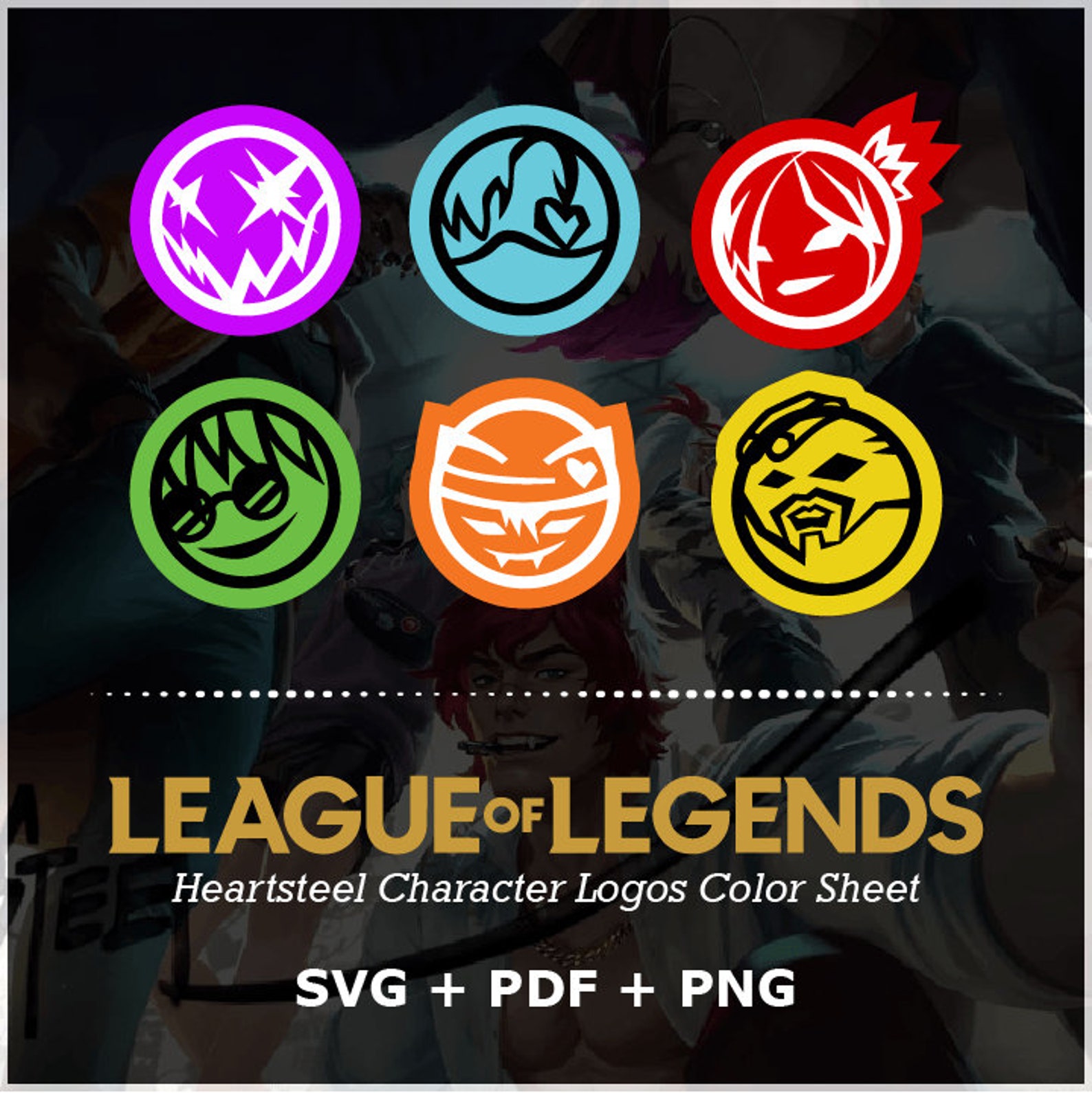 League of Legends Heartsteel Character Logo Color Sheet Download Vector ...