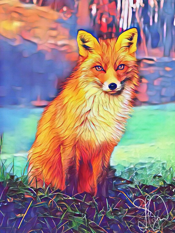 Fox Digital Fox Drawing Digital Print - Etsy