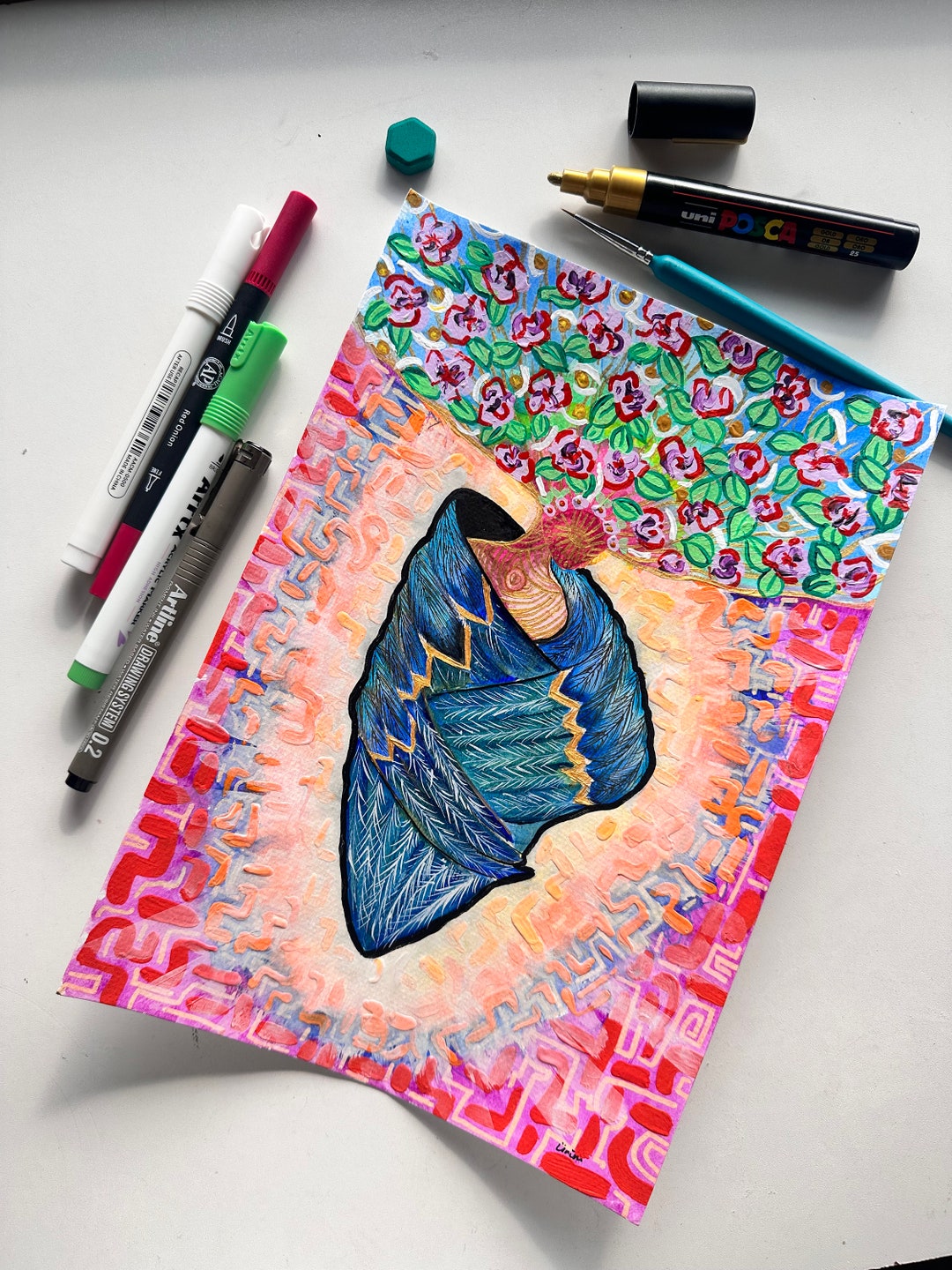 Seraphim Angel, Flower Garden Angel Watercolor Painting - Etsy