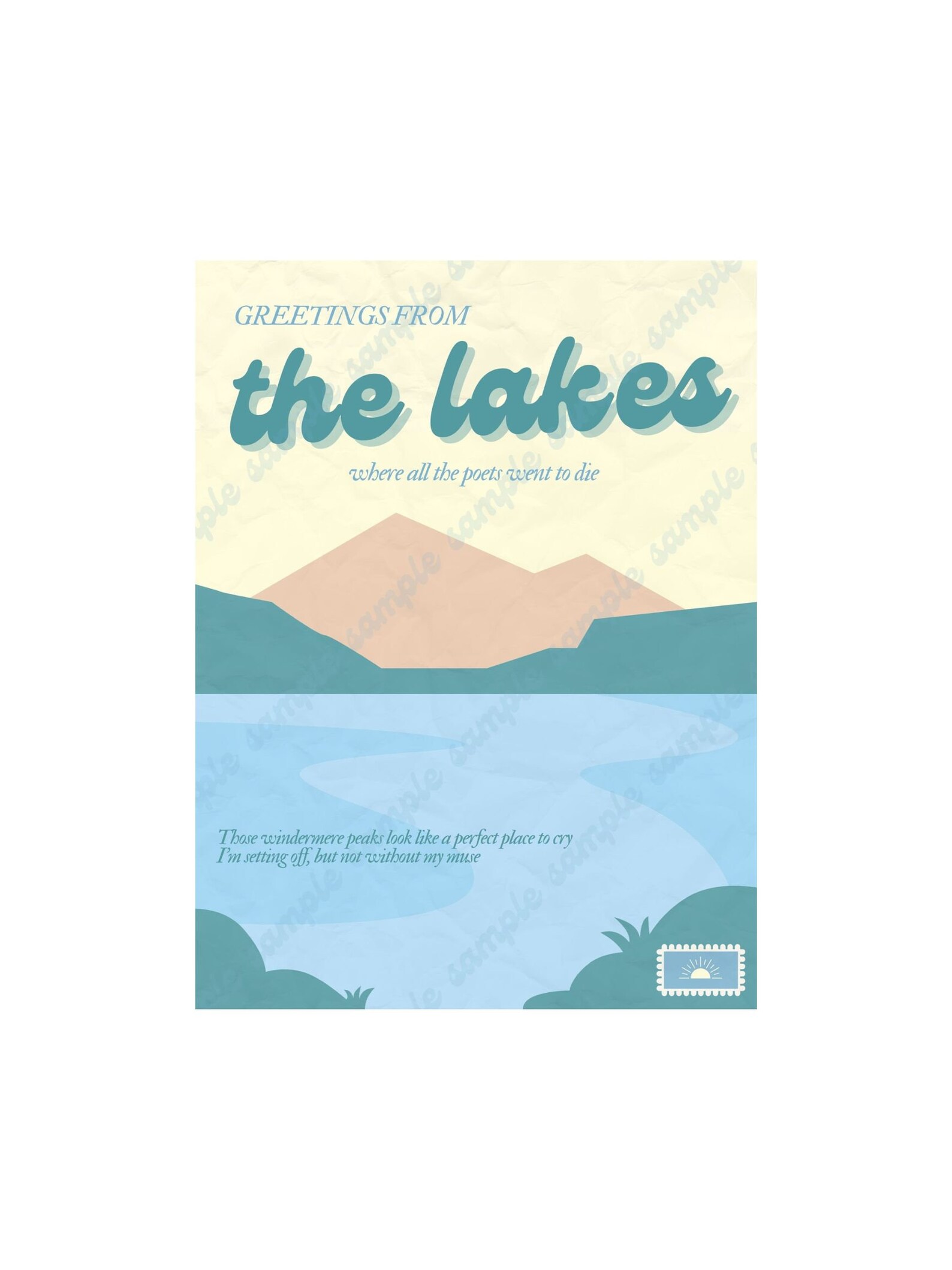 Taylor Swift Postcard Poster Greetings From the Lakes - Etsy