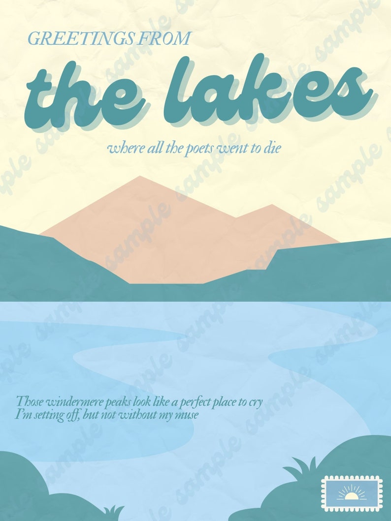 Taylor Swift Postcard Poster Greetings From the Lakes - Etsy