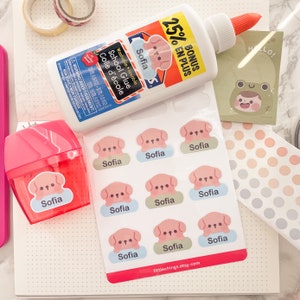 Kawaii Name Stickers - Cute Characters - Daycare Labels - School Name ...